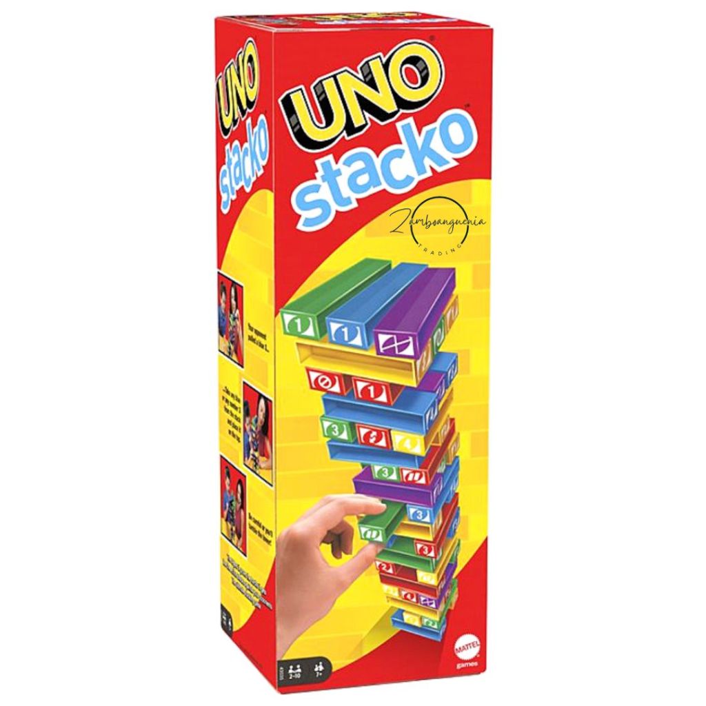 UNO STACKO Game for Kids and Family with Colored Stacking Blocks [SG ...