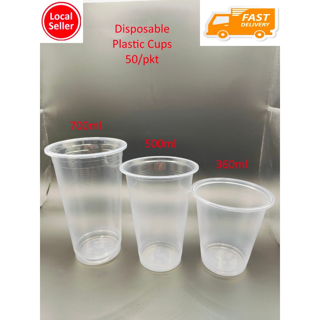 [SG STOCK] Clear Disposable Plastic Cup 360ml/500ml/700ml Wholesale | Shopee Singapore