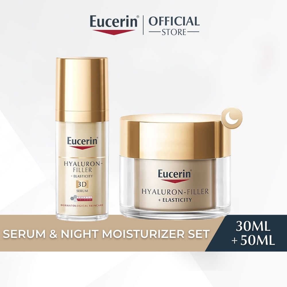Eucerin Hyaluron-Filler + Elasticity Advanced Anti Aging Set (Elastic 3D Serum 30ml + Night ...