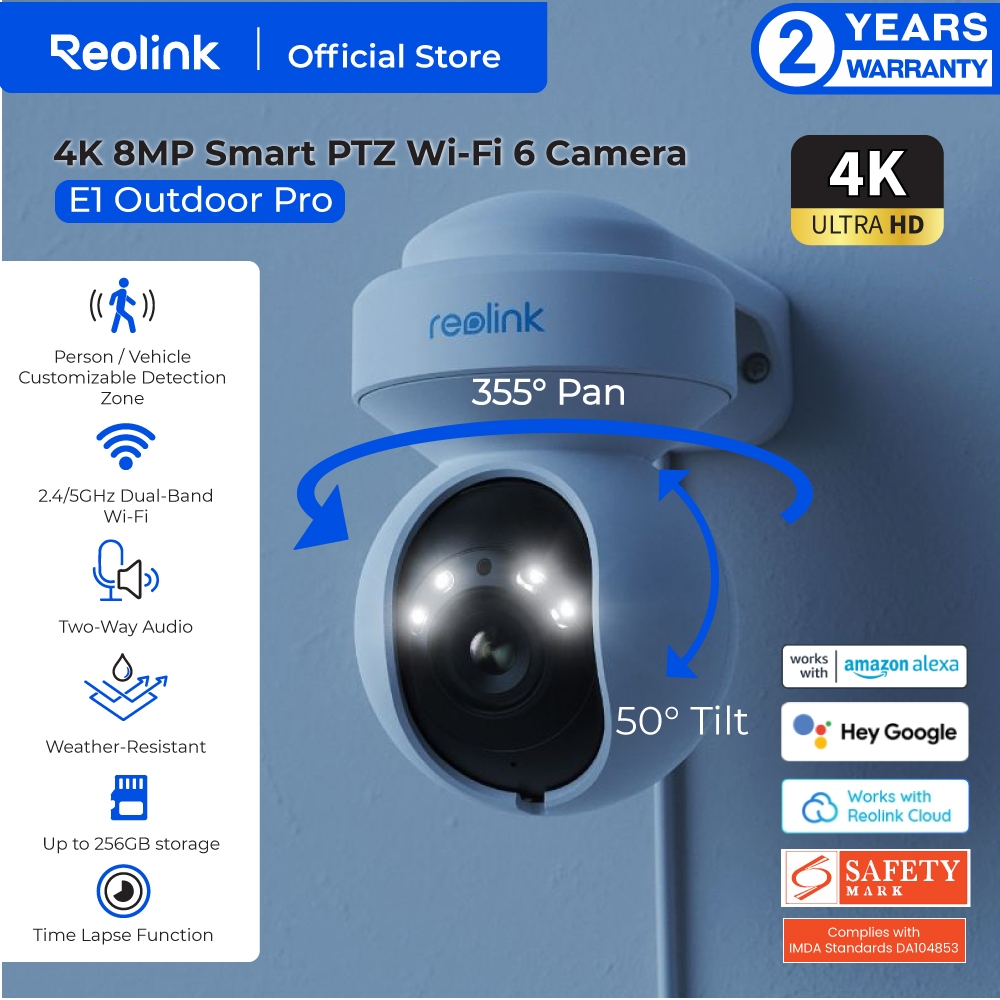 (Latest Ver) Reolink E1 Pro : Time Lapse 4MP PTZ Indoor Security Camera ...