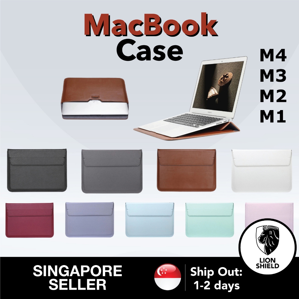 (SG) LionShield Macbook Air/Pro M4 M3 M2 M1 PU Leather Laptop Case(11 ...