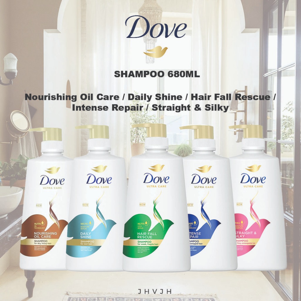 DOVE SHAMPOO 680ML - DAILY SHINE / HAIR FALL RESCUE / INTENSE REPAIR ...