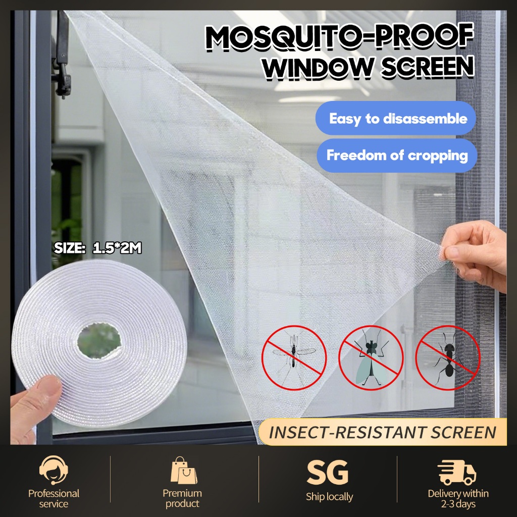 SG Stock Self-adhesive Mosquito Screen Insect Flies Mosquito Window ...