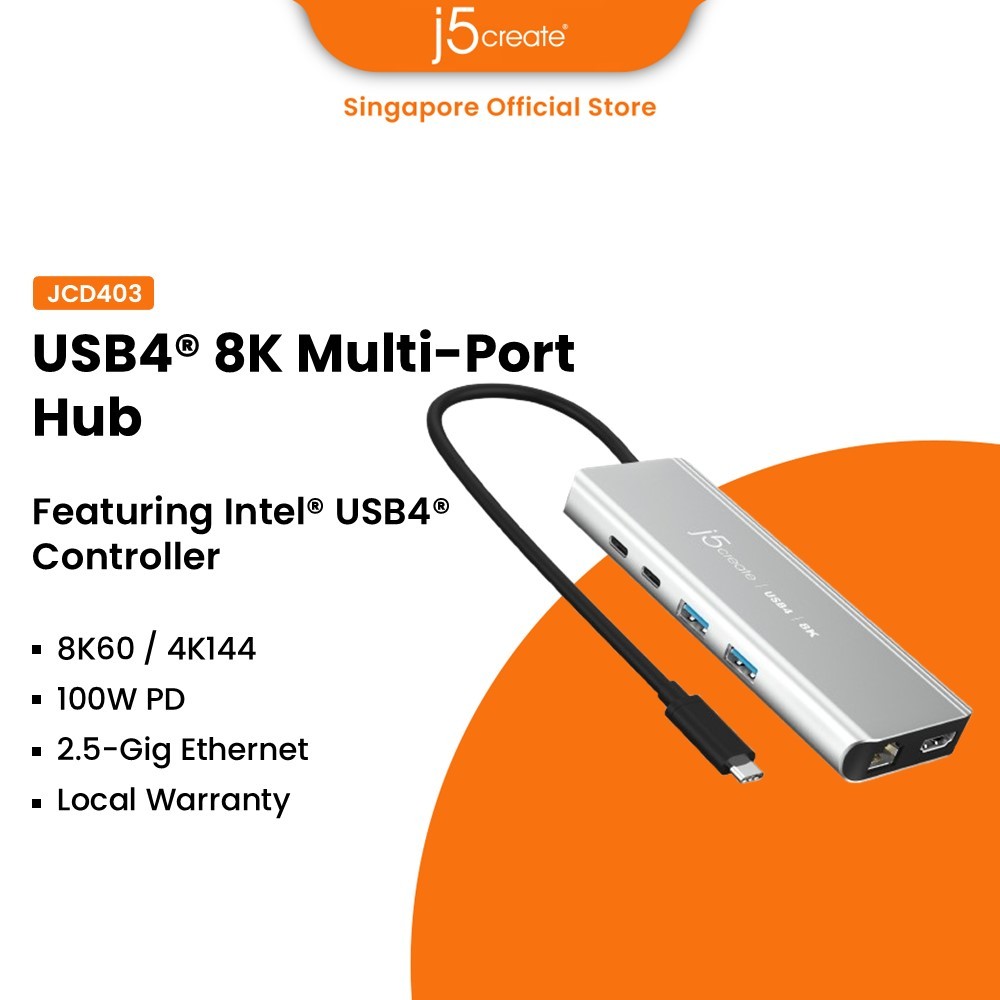 J5CREATE JCD403 USB4® 8K MULTI-PORT HUB | Shopee Singapore