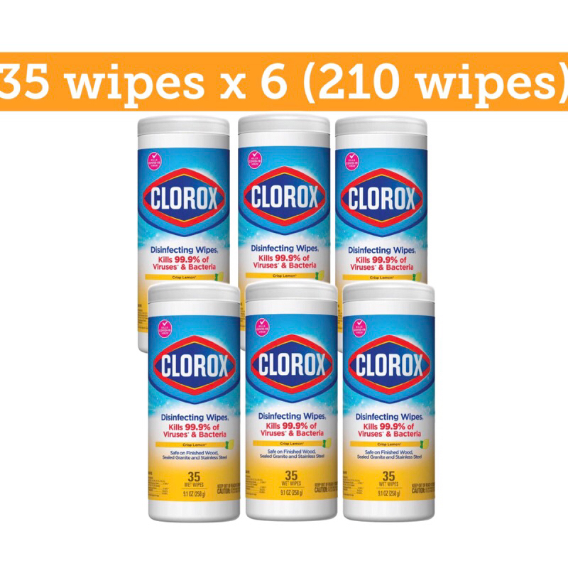 [READY STOCK] BUNDLE of 6 Clorox Disinfecting Wipes 35 wipes Crisp ...