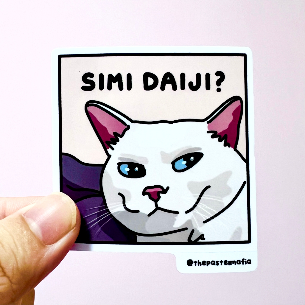 (SG) "simi daiji" singlish cat meme waterproof vinyl sticker (1 Piece ...