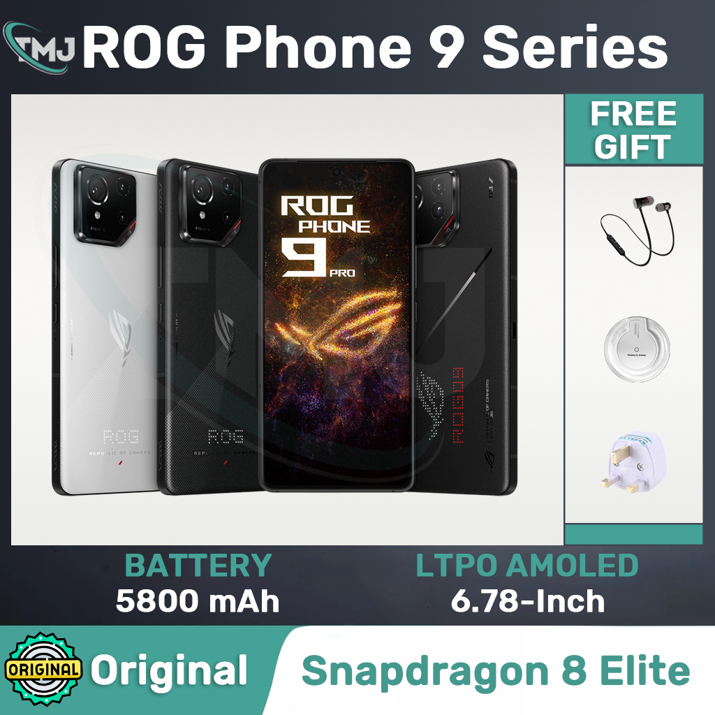 Asus ROG Phone 9 Pro Snapdragon 8 Elite 185Hz LTPO AMOLED ROG Phone 9 65W Fast Charging Ai ...