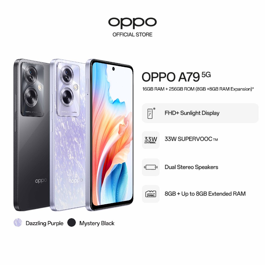 OPPO A79 5G 16(8+8GB) + 256GB / 90Hz Refresh Rate / 33W SUPERVOOC / 2 ...