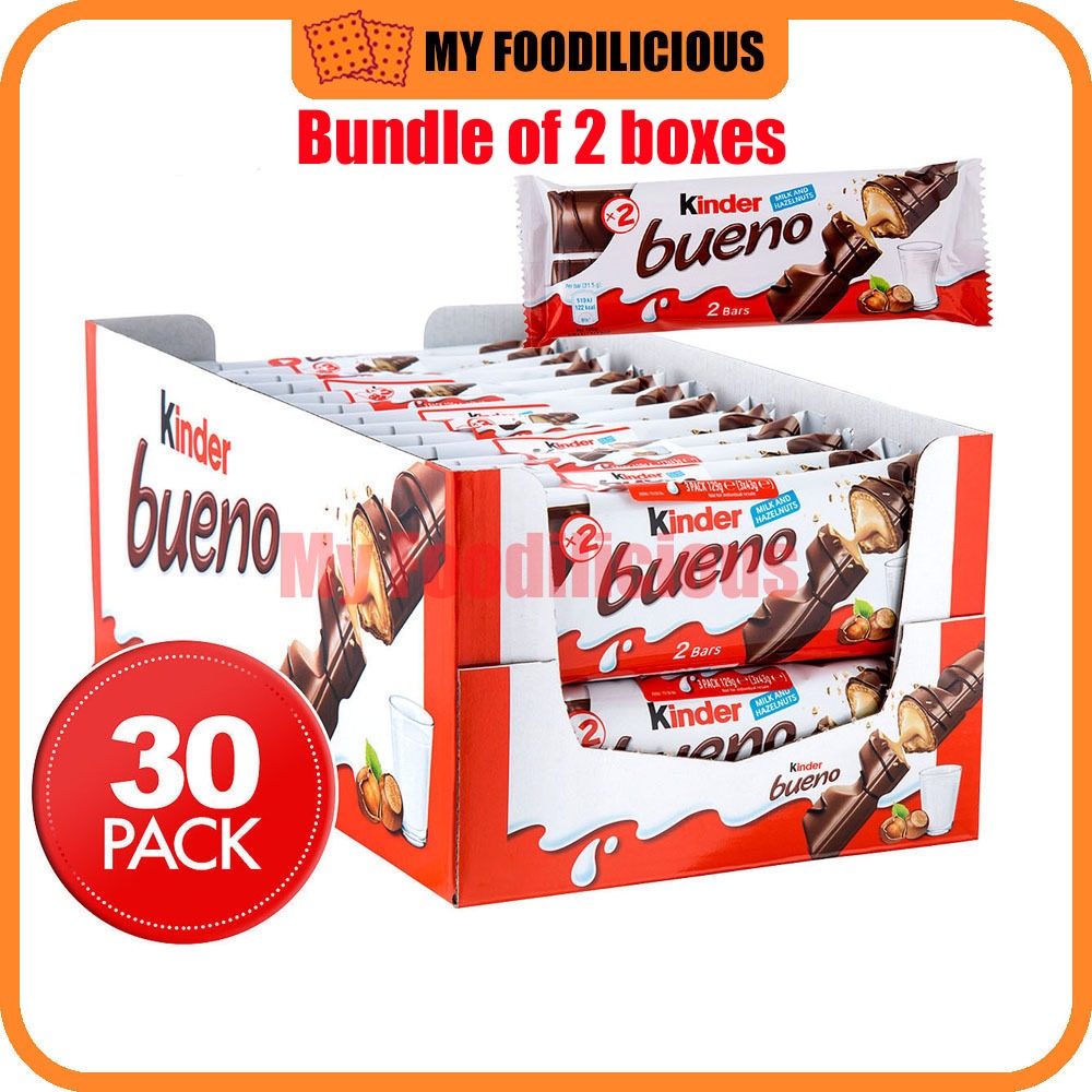 Kinder Bueno Chocolate/White Chocolate 39gx30Pack Childhood Snack ...