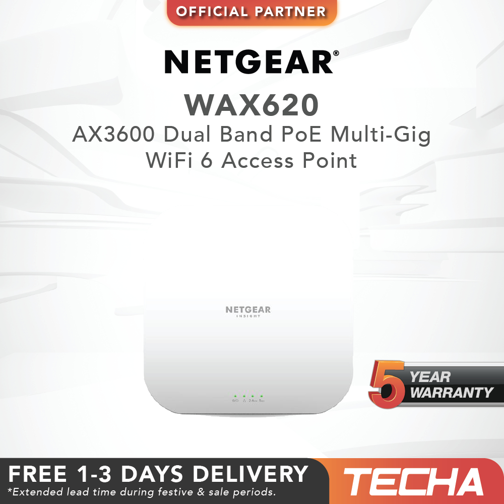 Netgear WAX620 | AX3600 Dual Band PoE Multi-Gig WiFi 6 Access Point ...