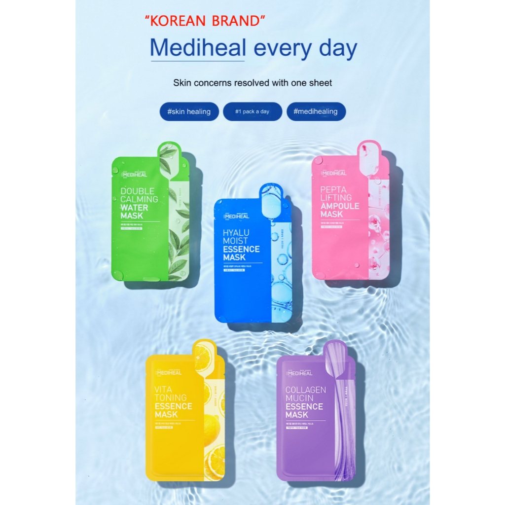 KOREAN BRAND "MEDIHEAL" Mask Pack Series 20ml, 15 pieces, 1 set ...