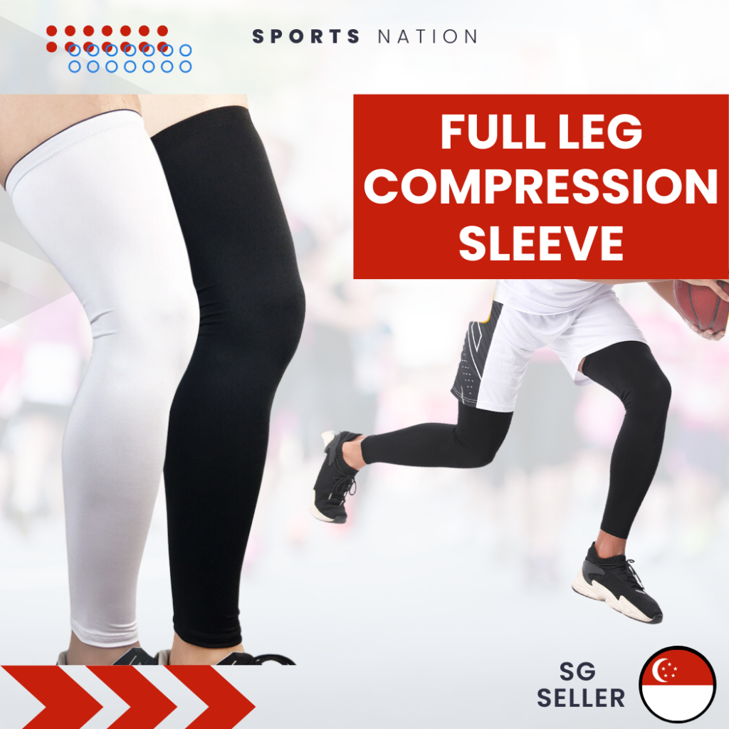 Leg Compression Sleeve Full Length Legs Sleeves Thigh Knee Calf Sports ...