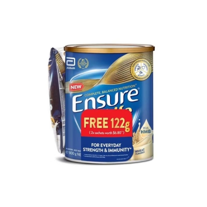 Abbott Ensure Life Wheat Flavour 800g Free+2x Sachets (2 tin) | Shopee ...
