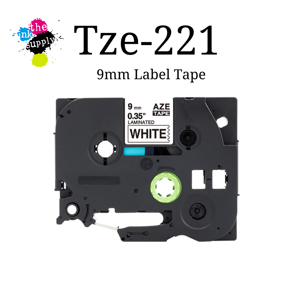 Tze-221 Tze221 Compatible Brother Tze Sticker Label Tape (9mm Black on ...
