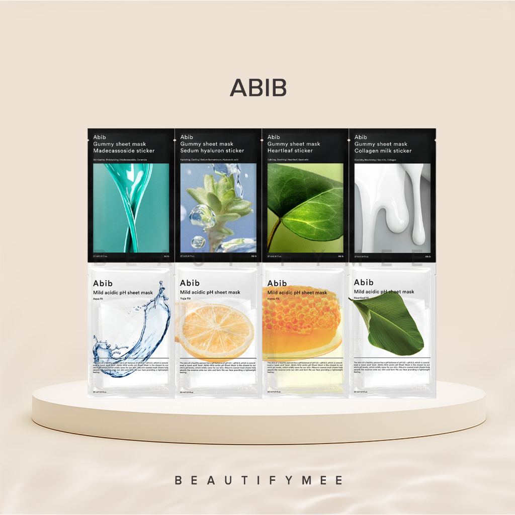 Abib Masks (Heartleaf, Madecassoside, Hyaluron, Milk, Heartleaf Fit ...