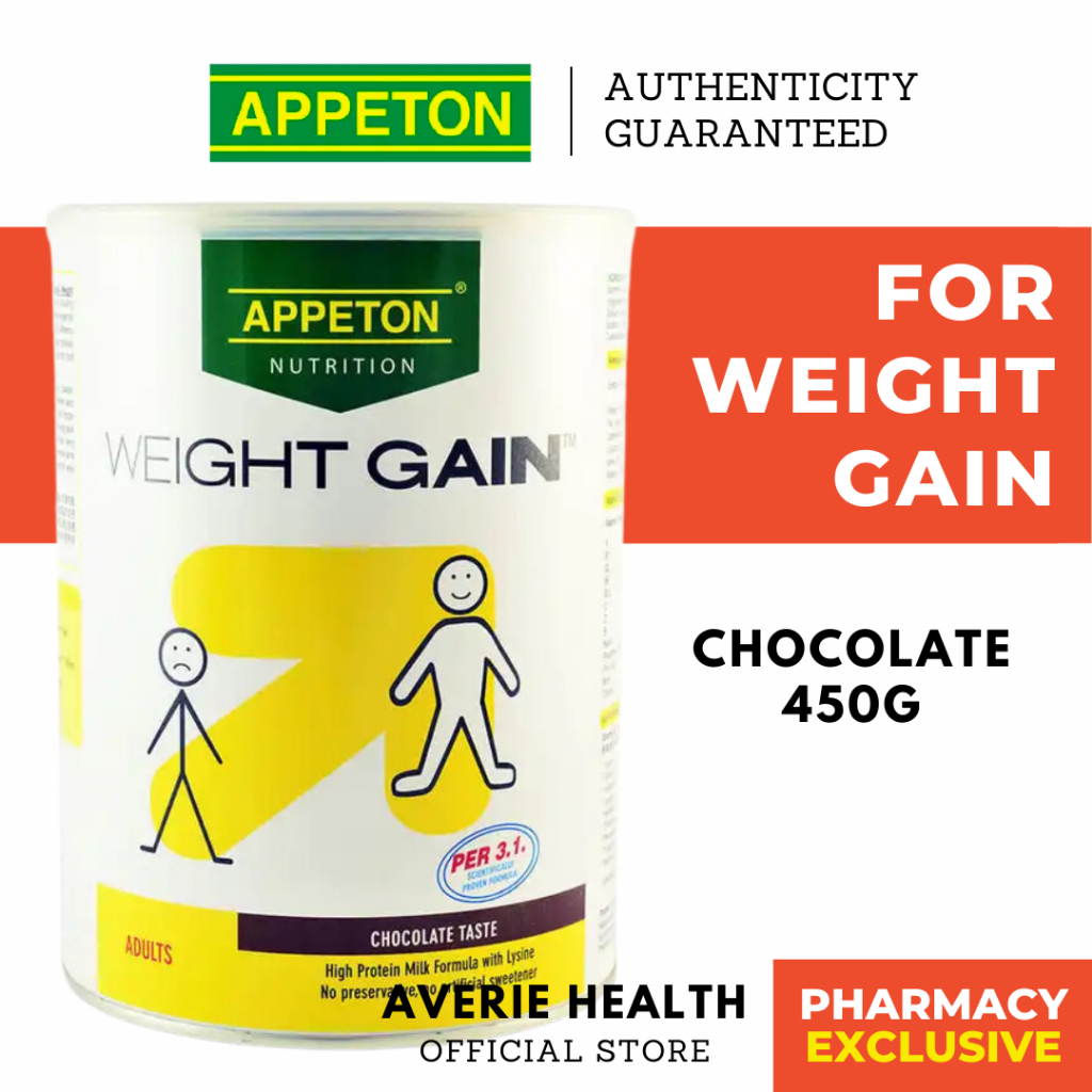 Appeton Weight Gain Powder for Adults Chocolate Flavour 450g | Shopee ...