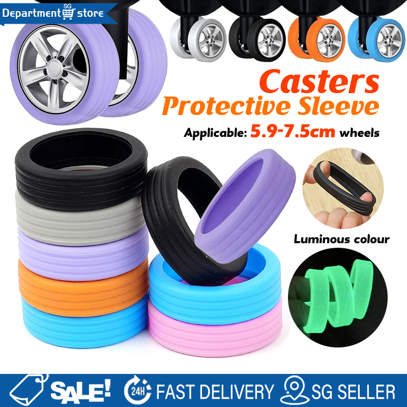 [SG Stock] Luggage Silicone Wheel Roller Protector Travel Trolley ...