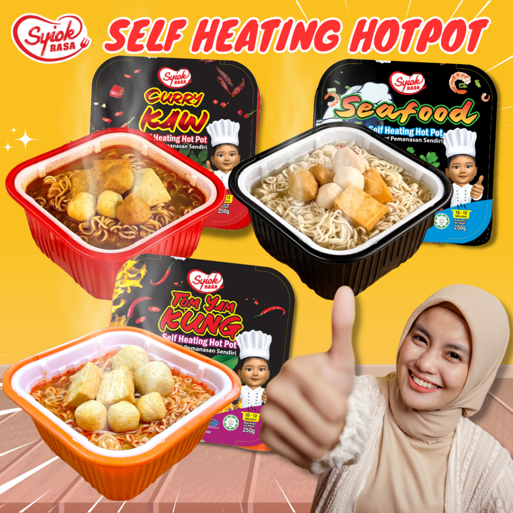 Syiok Rasa [Muslim Product] TomYam Kung/Curry Kaw/Seafood Self-Heating ...