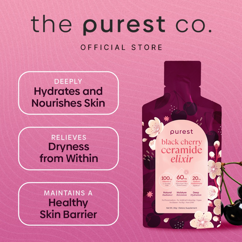 Purest Co Black Cherry Ceramide Elixir (Skin Hydration and Rejuvenation ...