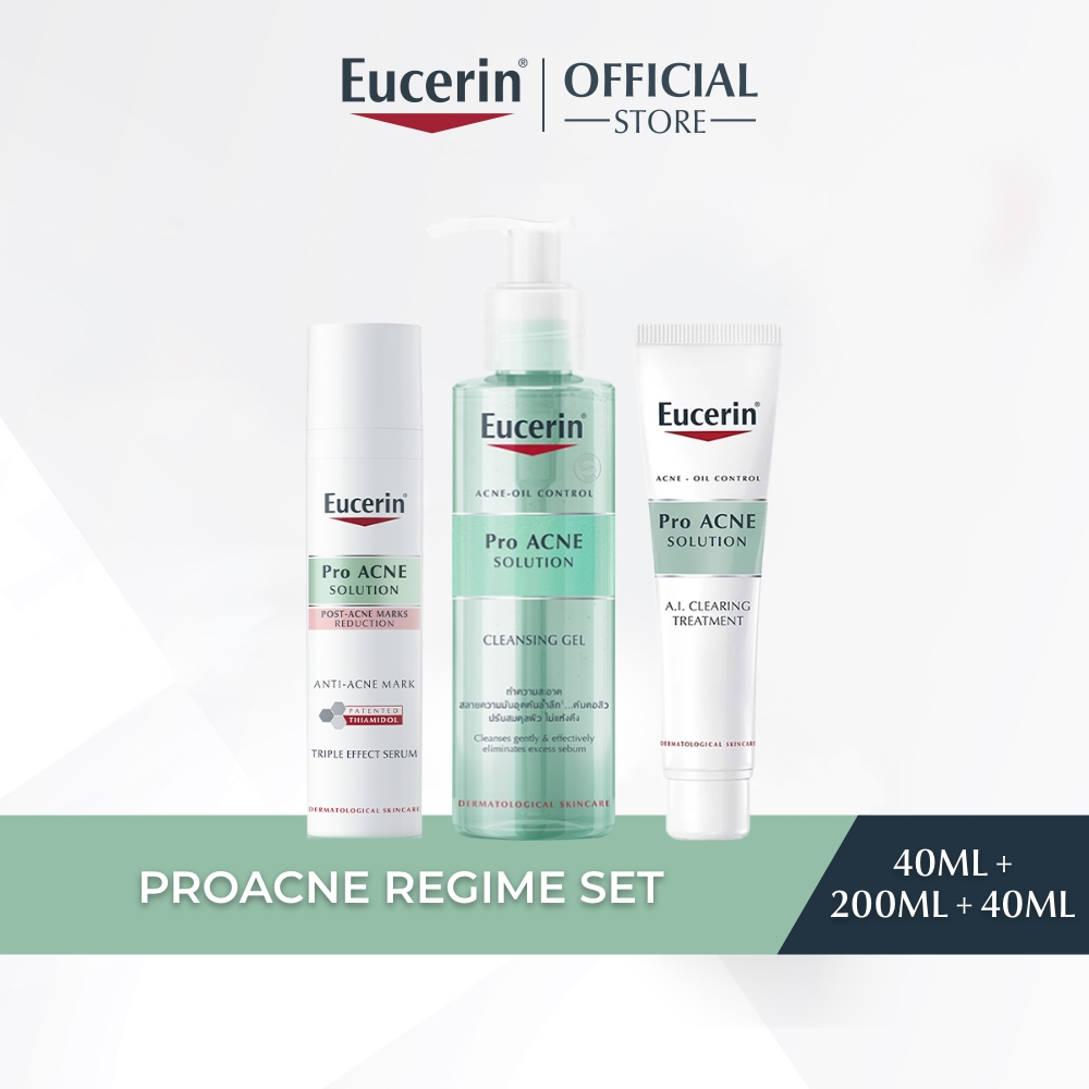 Eucerin Pro ACNE 3 Steps Anti-Acne Treatment Set (Cleansing Gel 200ml ...