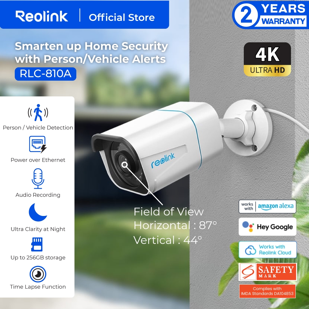 Reolink RLC-810A : Time lapse 4K 8MP UHD Outdoor PoE Security Bullet ...