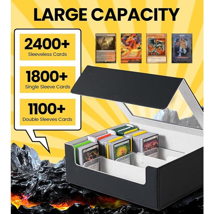 Trading Cards Storage Box 2400+ TCG Commander Deck Case, Organize ...