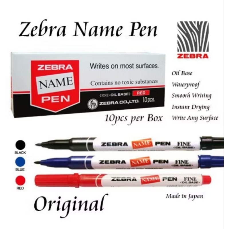 ️‍🔥Cheapest💯 Zebra Permanent Fine stroke Marker (Black, Blue, Red ...