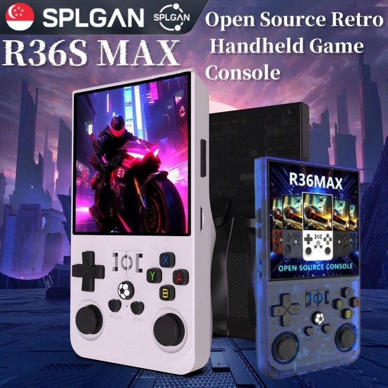 【SPLGAN】 R36S MAX Open Source Retro Handheld Game Console Linux System Portable Video 4.0 Inch ...