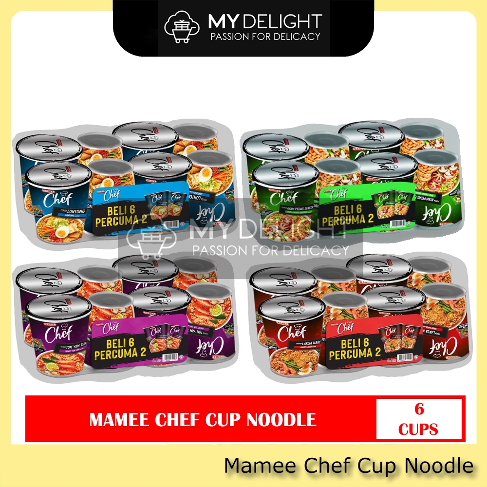 (6Cup)Mamee Chef Cup Noodle Curry Laksa Cup Noodle Lontong Cup Noodle ...