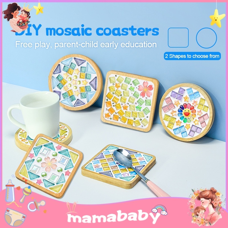 【NDD Delivery】DIY Make your own Mosaic Coaster Kit Make it Yourself adult handicraft Birthday ...
