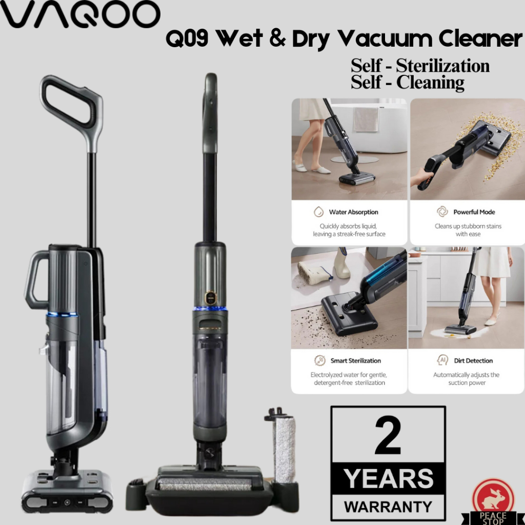 Vaqoo Q09 Wet Dry Vacuum Cleaner Smart Auto Dirt Detection Self ...