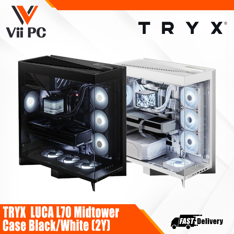 TRYX LUCA L70 Mid-tower Case - Black/White (2 Years Warranty) | Shopee ...
