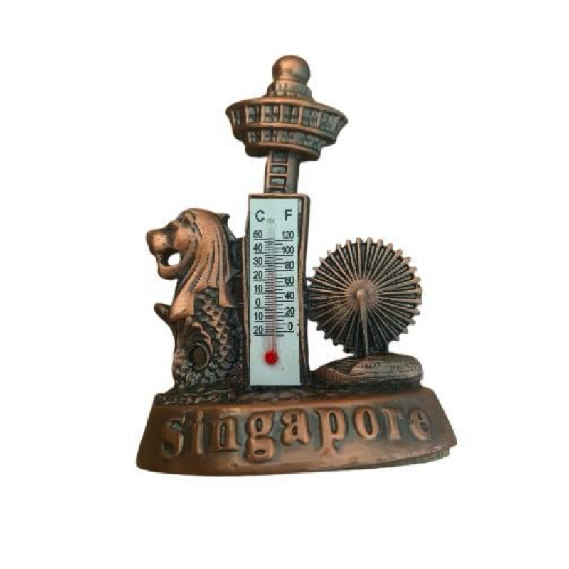 Vintage Singapore Merlion Changi Airport Esplanade Flyer Thermometer ...