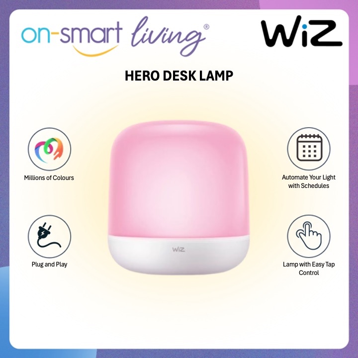 WiZ Hero Smart Wifi RGB Portable Table Lamp - Easy Tap Control - 2 ...