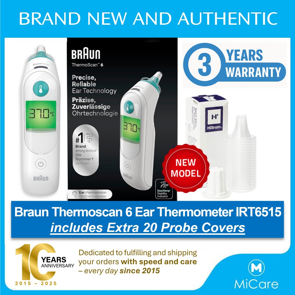 [Shopee Sale] BRAUN ThermoScan 6 Ear Thermometer (IRT6515) + Free 20 ...