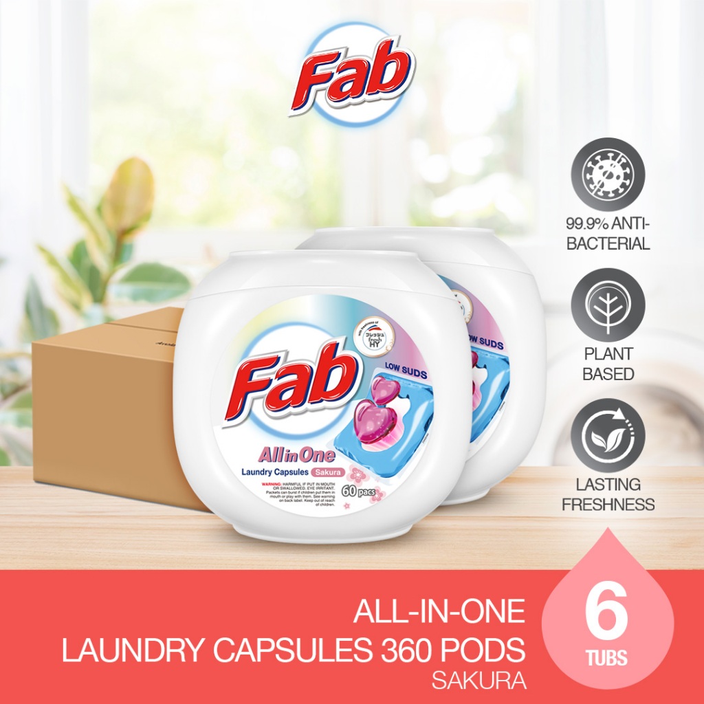 [NEW] Fab All-in-One Laundry Capsules 60 Pods x 6 Tubs | Shopee Singapore