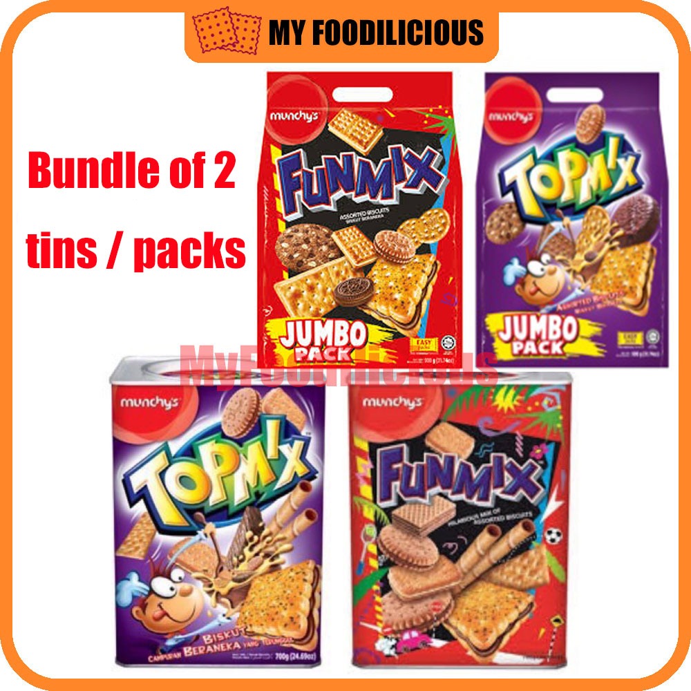 Munchy's Topmix/ Funmix Assorted Biscuits Tin/ Jumbo Pack 700g/900g ...