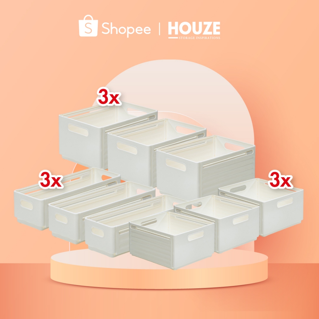 Shopee x HOUZE 9PCS Storage Drawer Brand Box SGD41 (Worth SGD150 ...