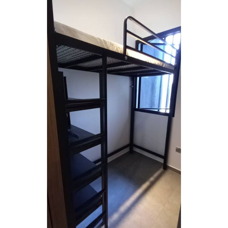 Loft bed customize singapore/helper loft with shelf/bomb shelter/helper ...