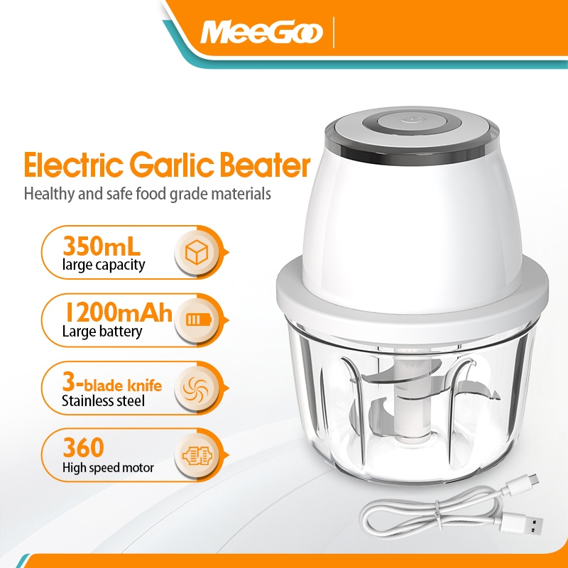 MeeGoo USB Garlic Chopper Electric Food Processor 350ml Food Chopper ...