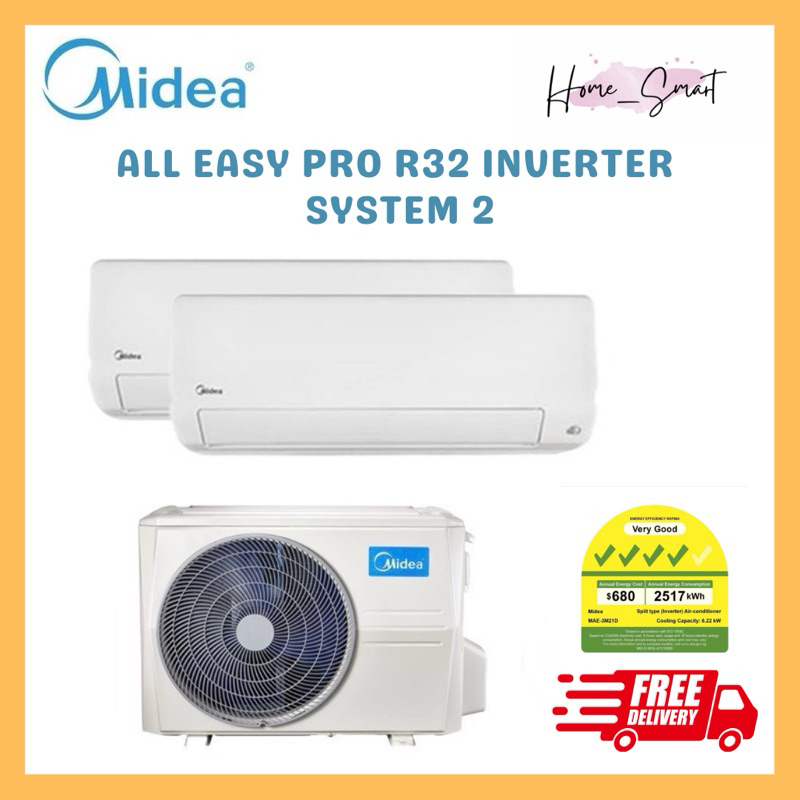 Midea All Easy Pro R32 Inverter System 2 Air Conditioner | Shopee Singapore
