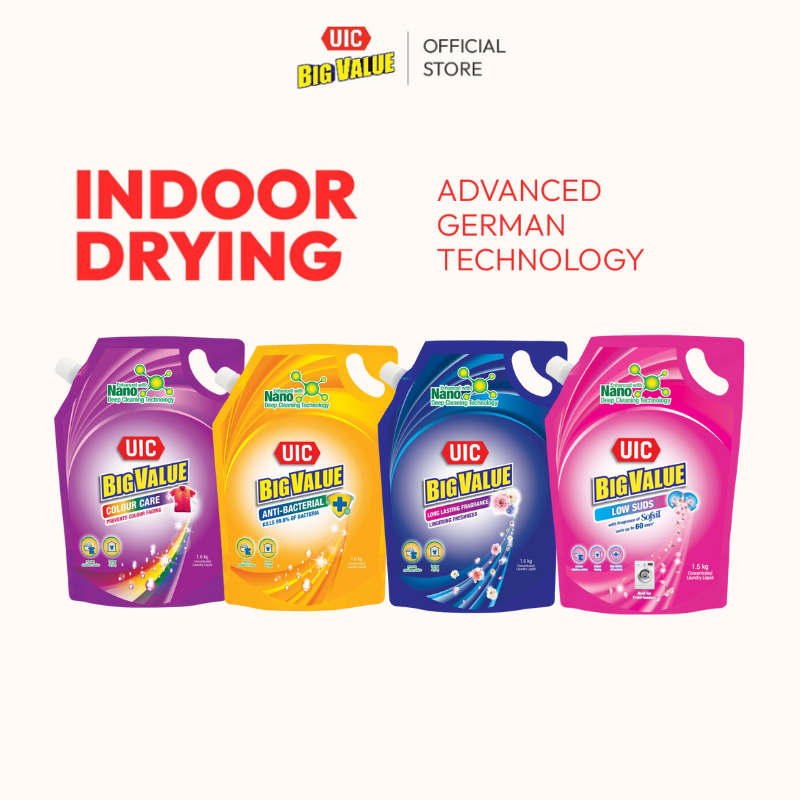 UIC Big Value Laundry Liquid Detergent Refill 1.5 - 1.6kg | Shopee ...