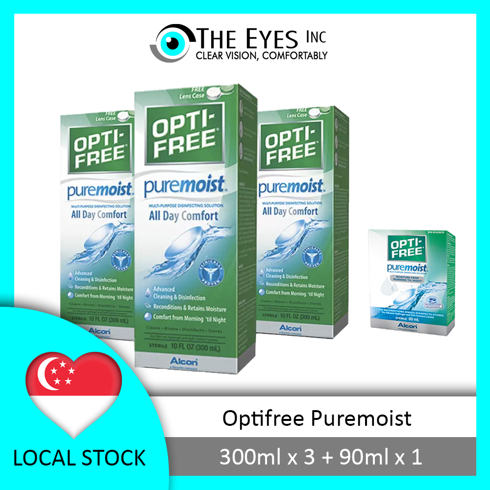 Opti-Free Puremoist Multi-Purpose Disinfecting Solution Triple pack ...