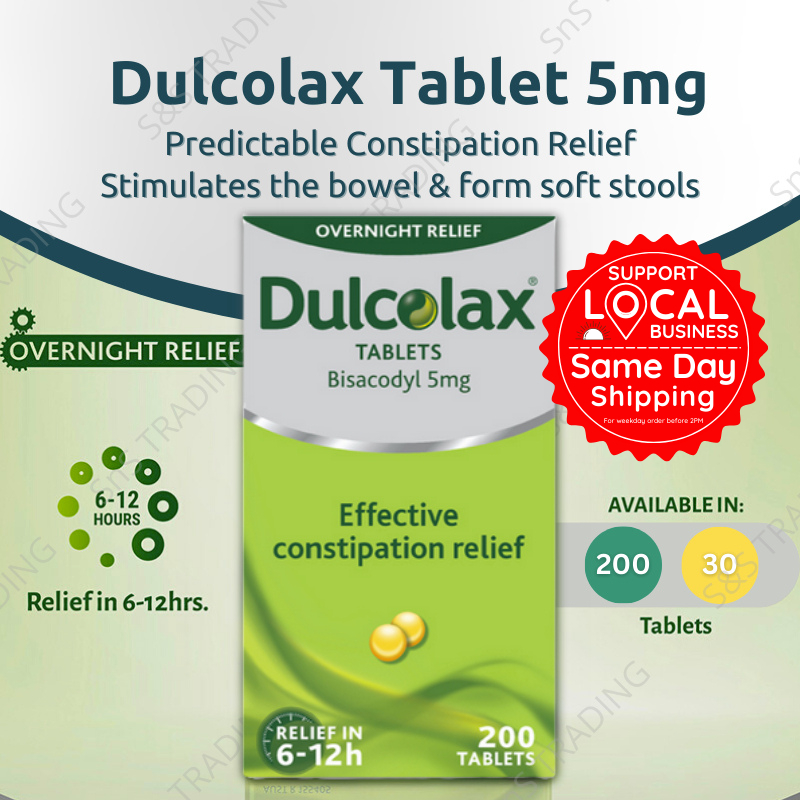 Dulcolax Constipation Relief Tablets Biscodyl 5mg 30's/200's | Shopee ...