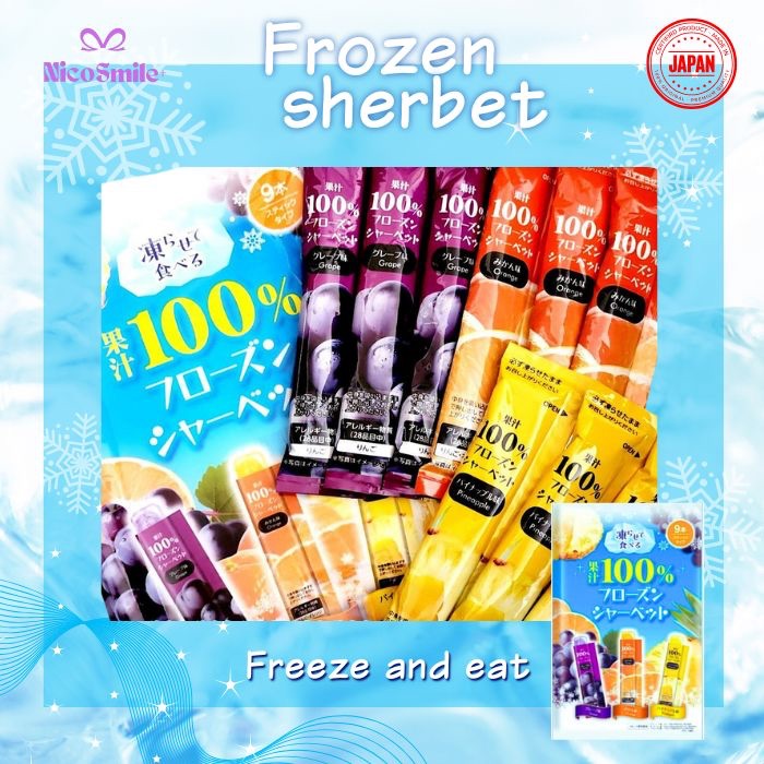 Ribbon 100% Fruit Juice Frozen Sherbet, Eat it frozen, Stick type ...