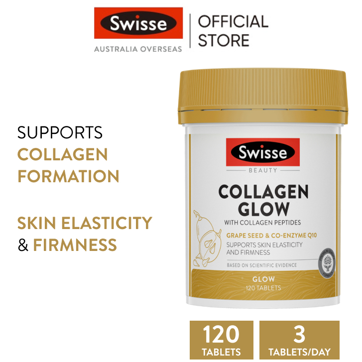 Swisse Beauty Collagen Glow with Collagen Peptides 120 Tablets (EXP:07 ...