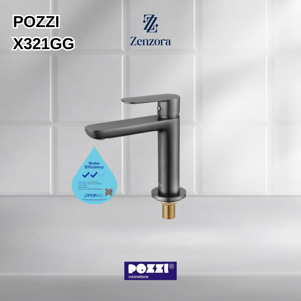 POZZI X321GG Gun Grey Basin Tap | Shopee Singapore