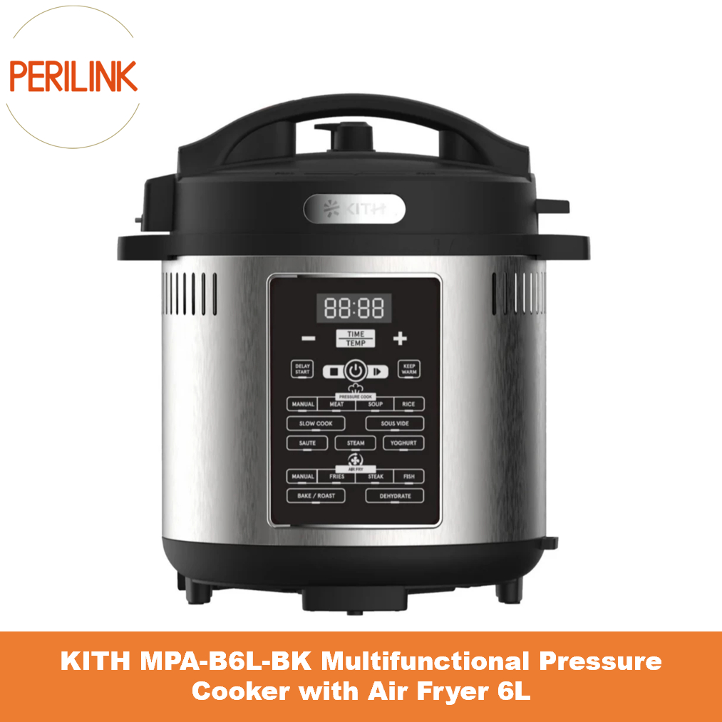 KITH MPA-B6L-BK Multifunctional Pressure Cooker with Air Fryer 6L ...
