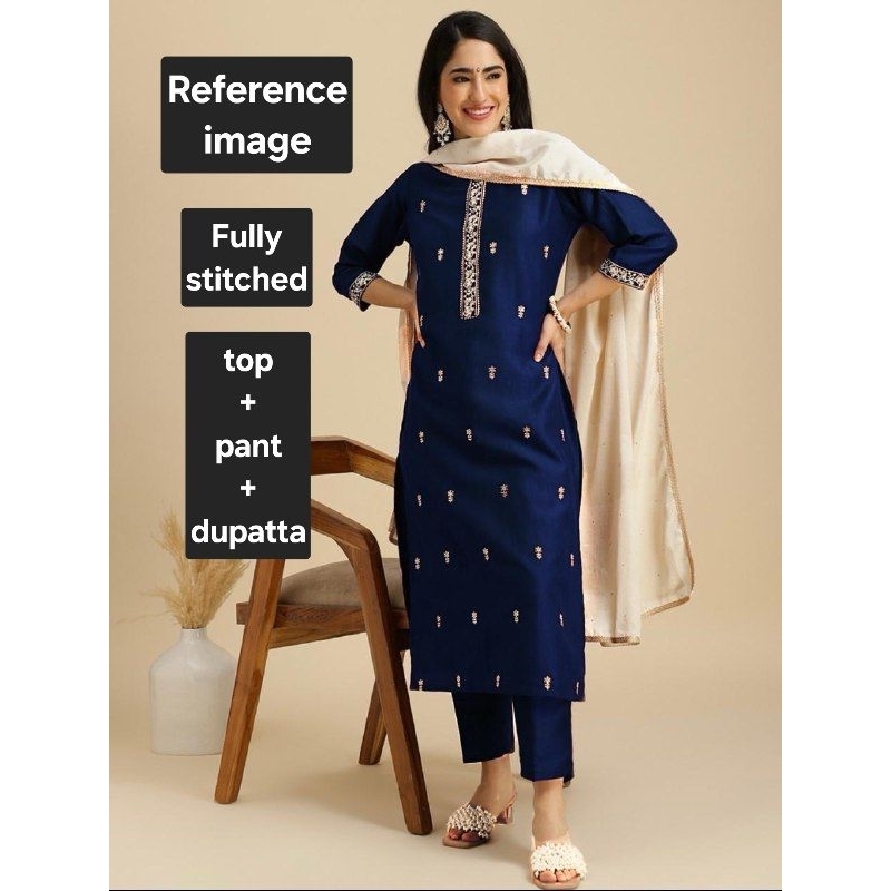 (XS-3XL) Added New color Heavy Roaman silk Embroidery work kurti with ...