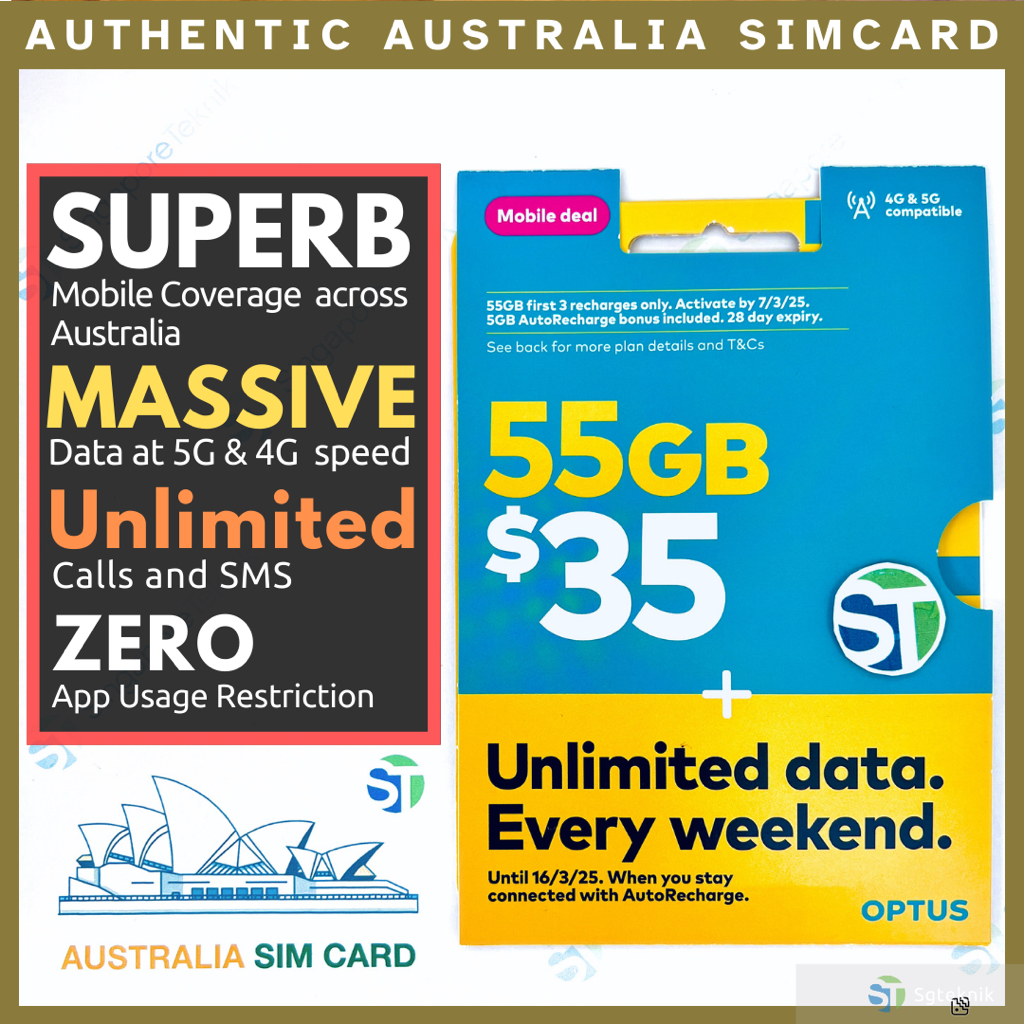 AUSTRALIA Prepaid eSim SIM Card Data 4G Telstra Optus AU Sydney ...